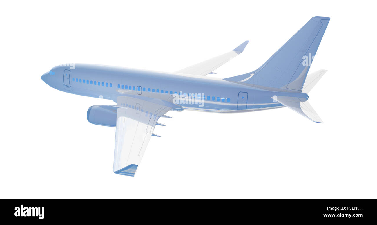 Airplane flying. 3D render Stock Photo - Alamy