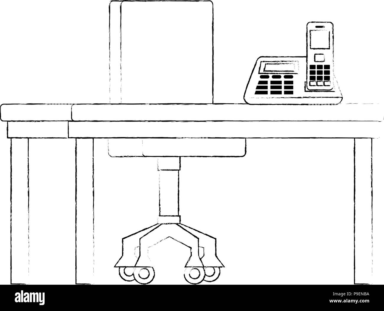 Telephone workstation Stock Vector Images - Alamy