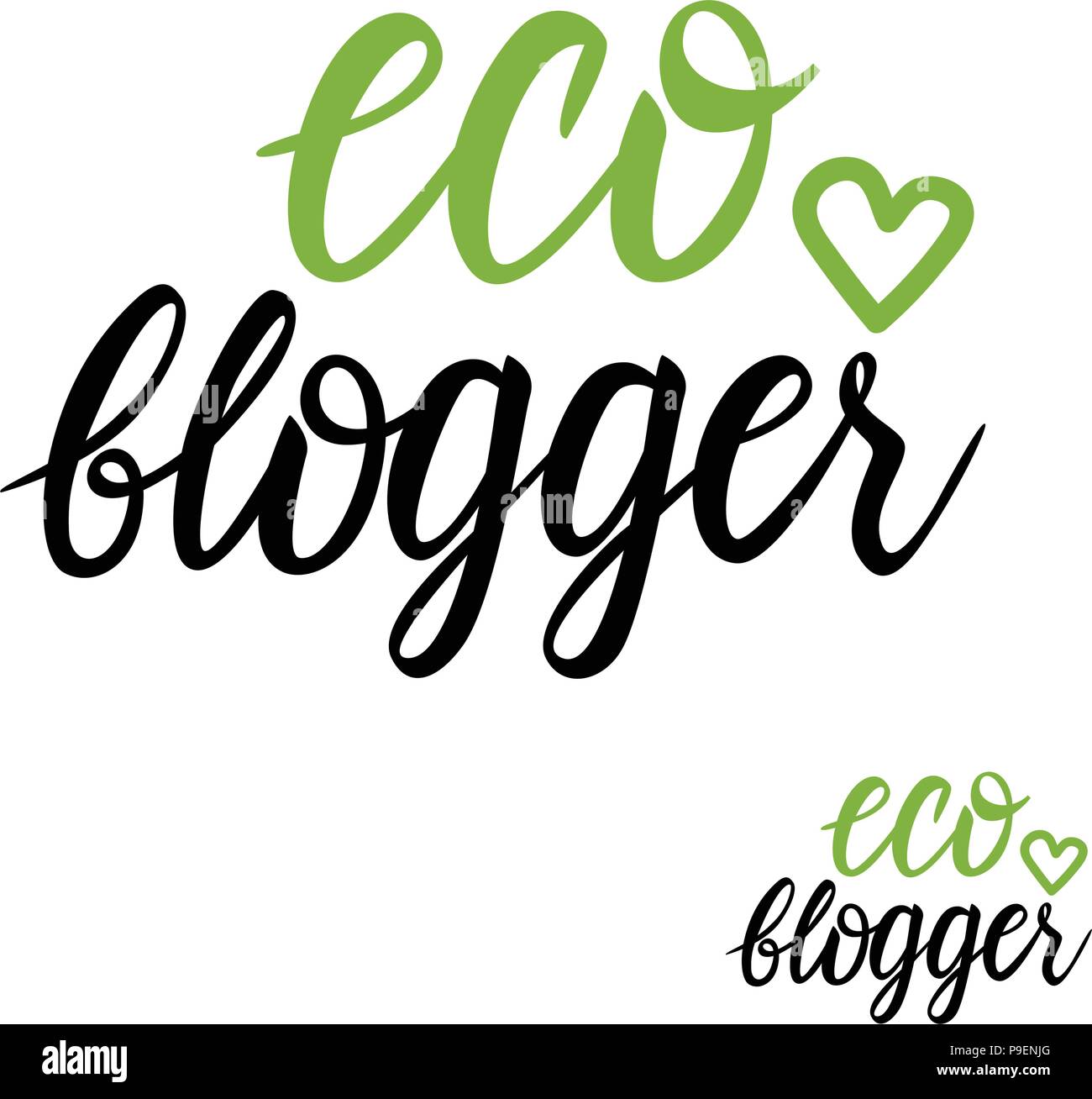 Vector Eco blogger inscription lettering calligraphy sign isolated on ...