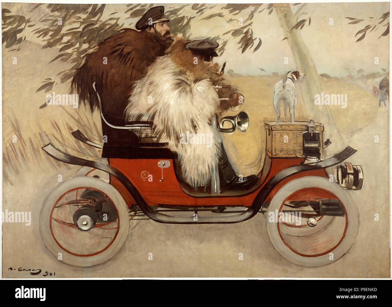Ramón Casas / 'Ramon Casas and Pere Romeu in a Motor Car', 1901, Oil on ...