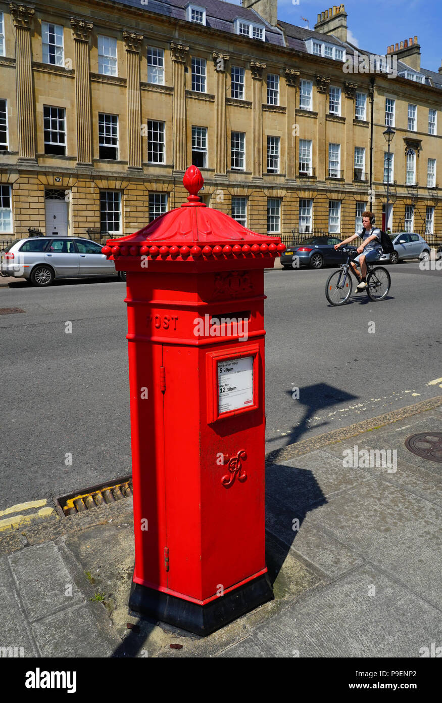 A Georgian red letter box on Pulteney Street in Bath, UK. Photo date ...