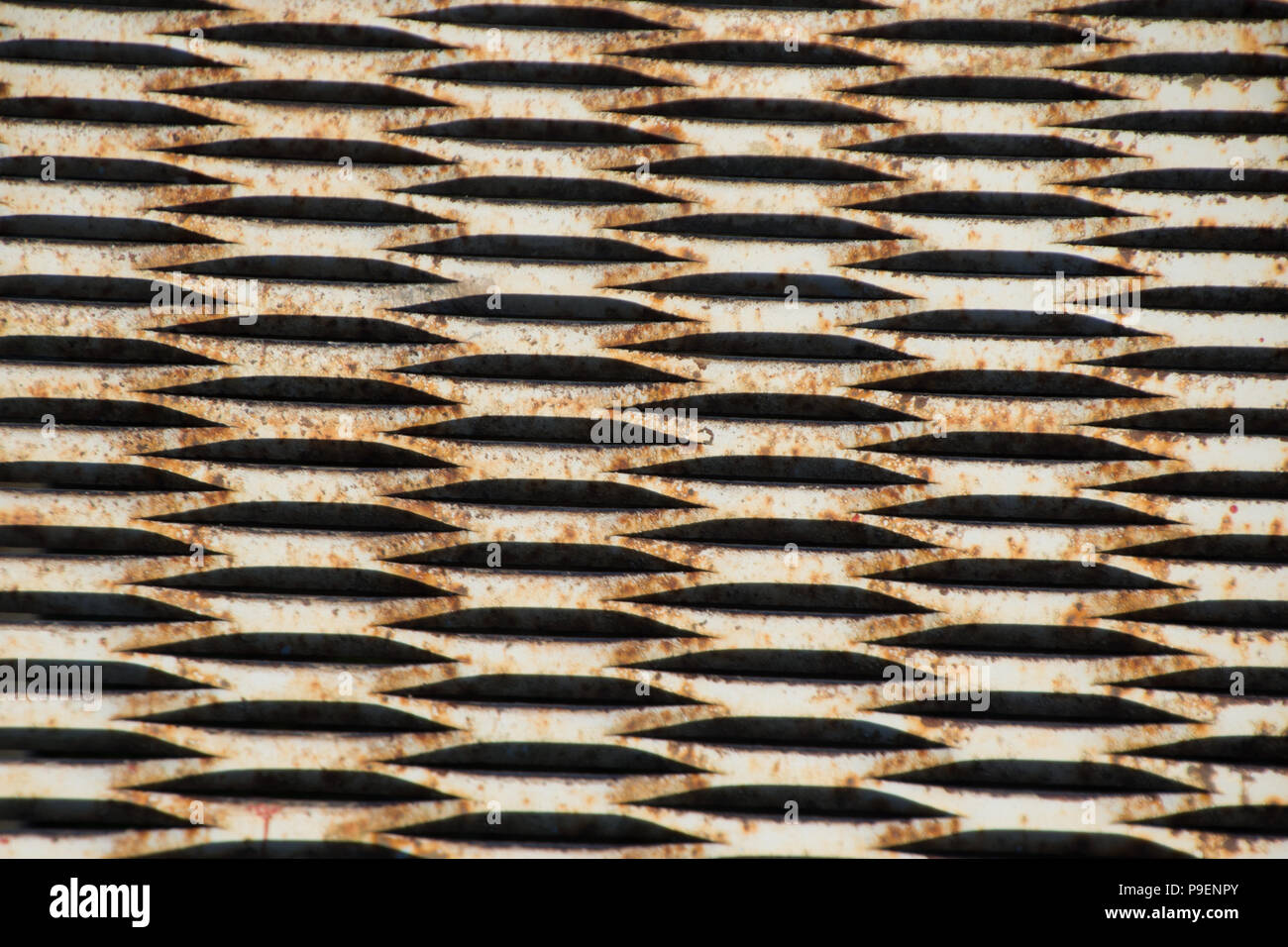 Industrial metal walkway rusty steel catwalk grille geometric wallpaper ...