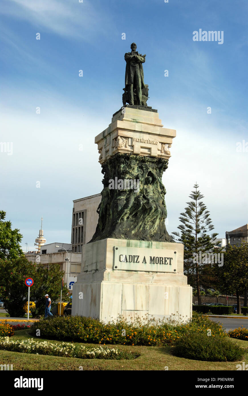 The statue of Segismundo Moret, a local politician, president of the ...