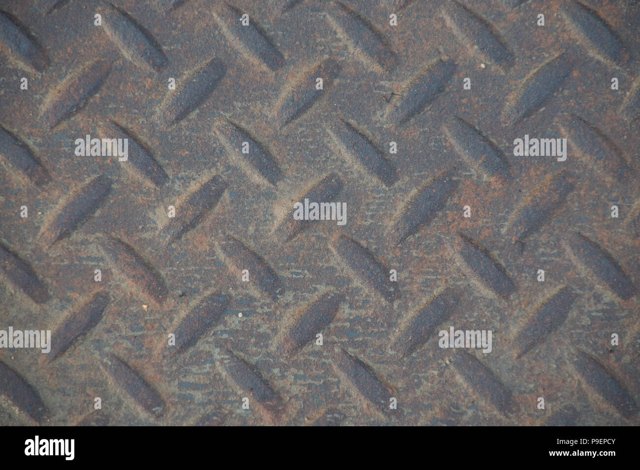 Rusy metal checker diamond plate grungy industrial wallpaper or ...