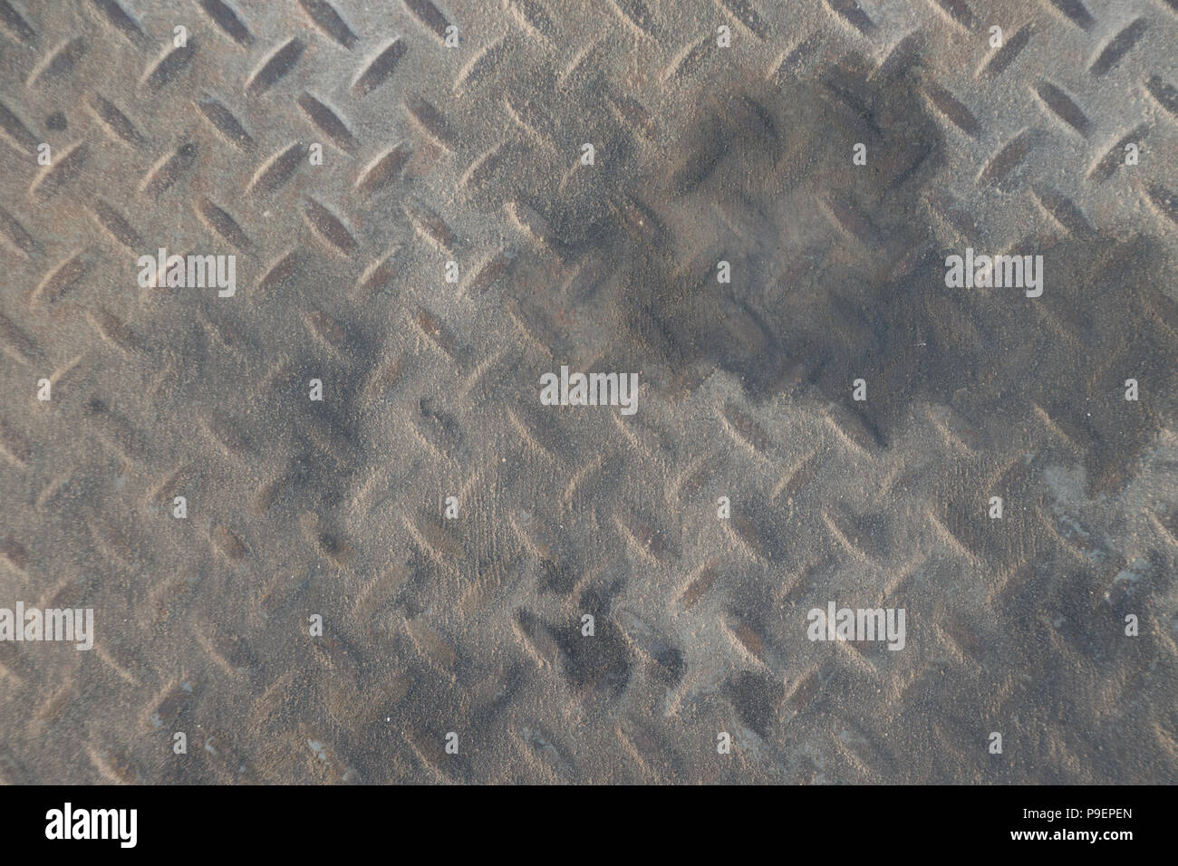 Rusy metal checker diamond plate grungy industrial wallpaper or ...
