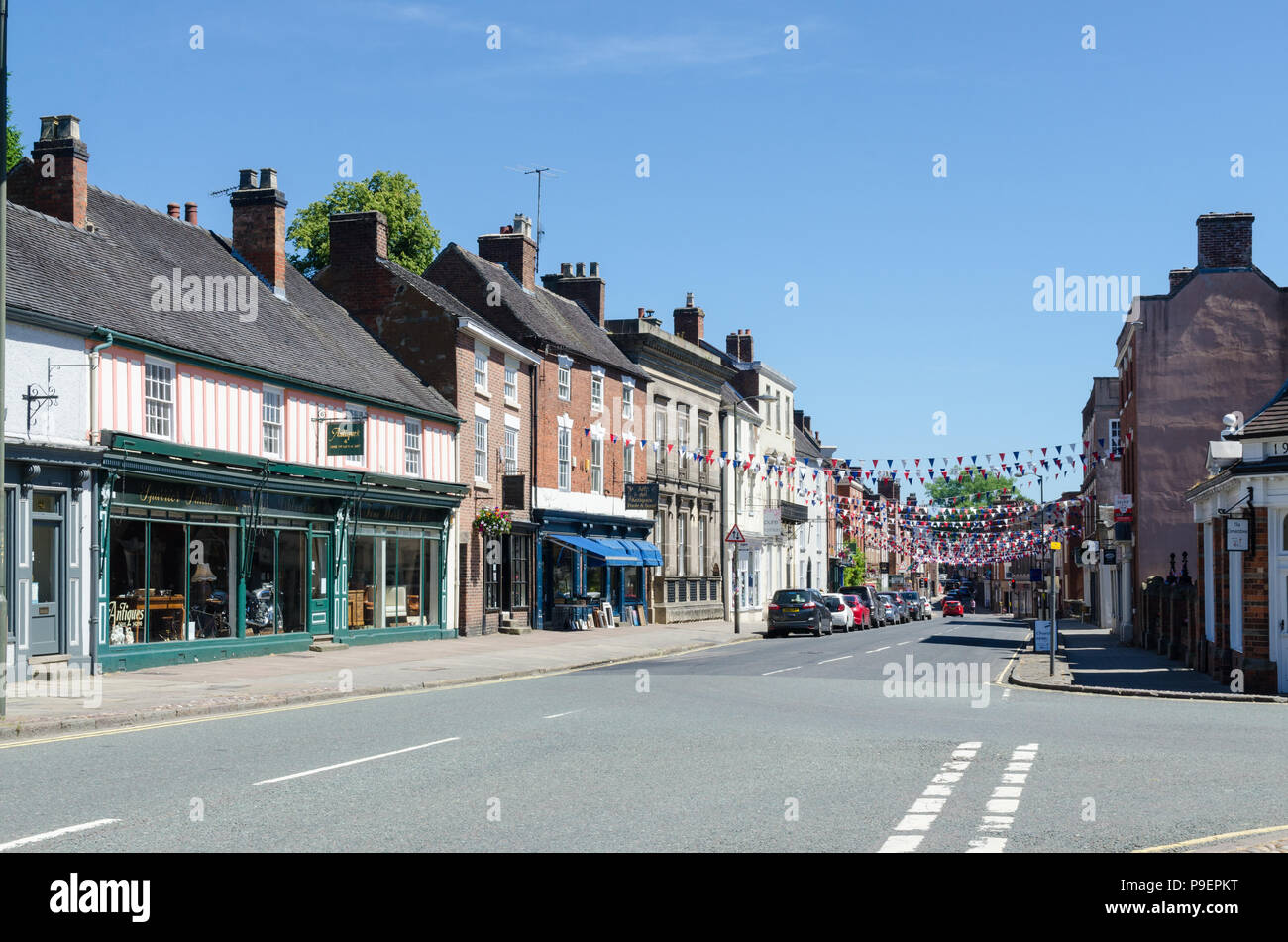 Antiques shops in Church Street in the Derbyshire Dales market town of ...