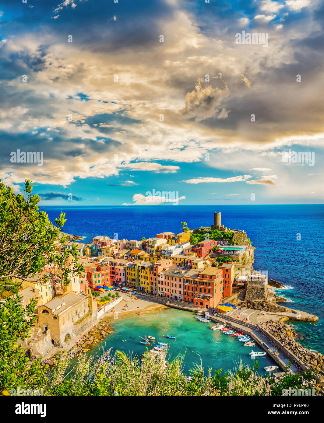 sunny day in one of the most beautiful towns of Italy Stock Photo - Alamy