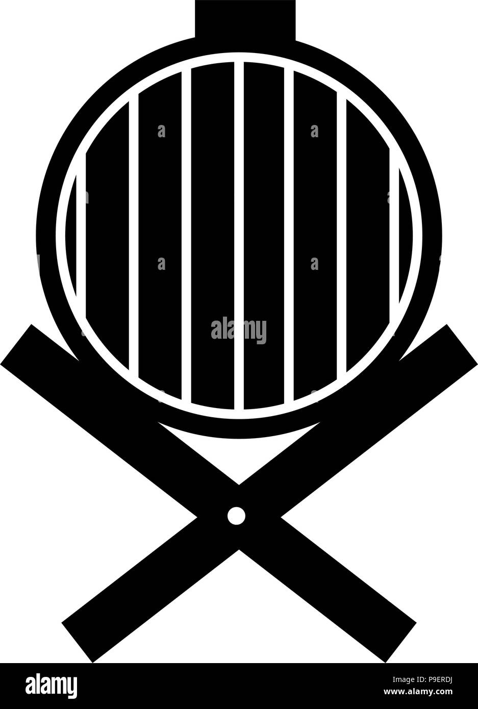Emblem wooden barrel icon Black and White Stock Photos & Images - Alamy