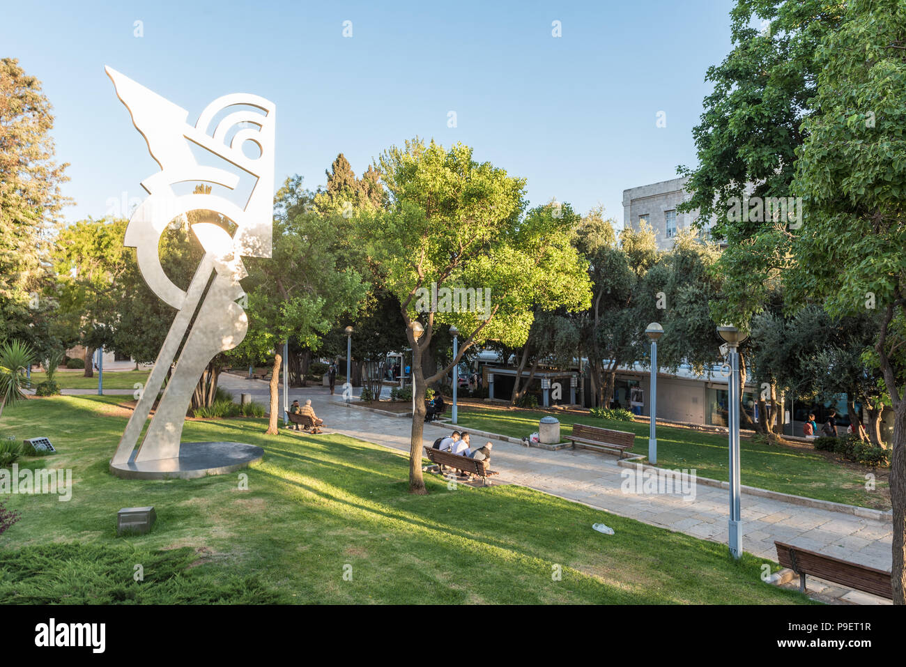 Israel, Jerusalem - 12 July 2018: Modern head by Roy Lichtenstein in ...