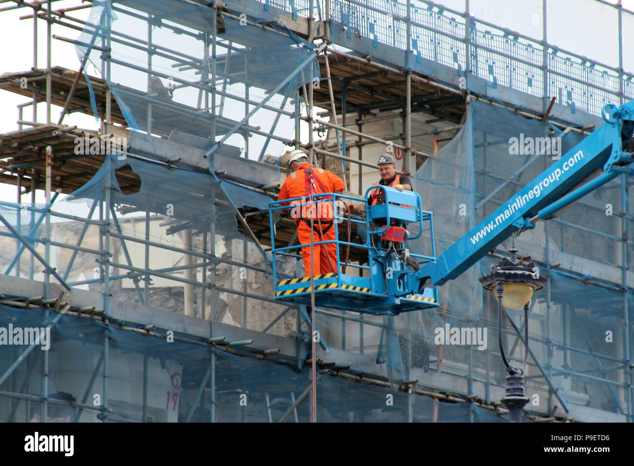 Demolition of Historic Tudno Castle Hotel Llandudno Wales Stock Photo ...