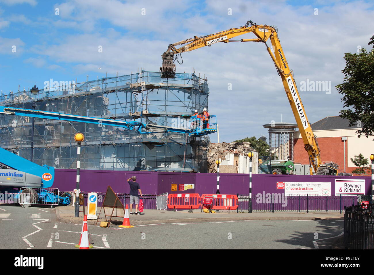 Demolition of Historic Tudno Castle Hotel Llandudno Wales Stock Photo ...