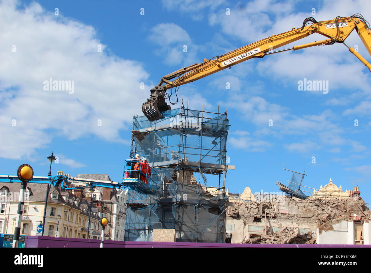 Demolition of Historic Tudno Castle Hotel Llandudno Wales Stock Photo ...