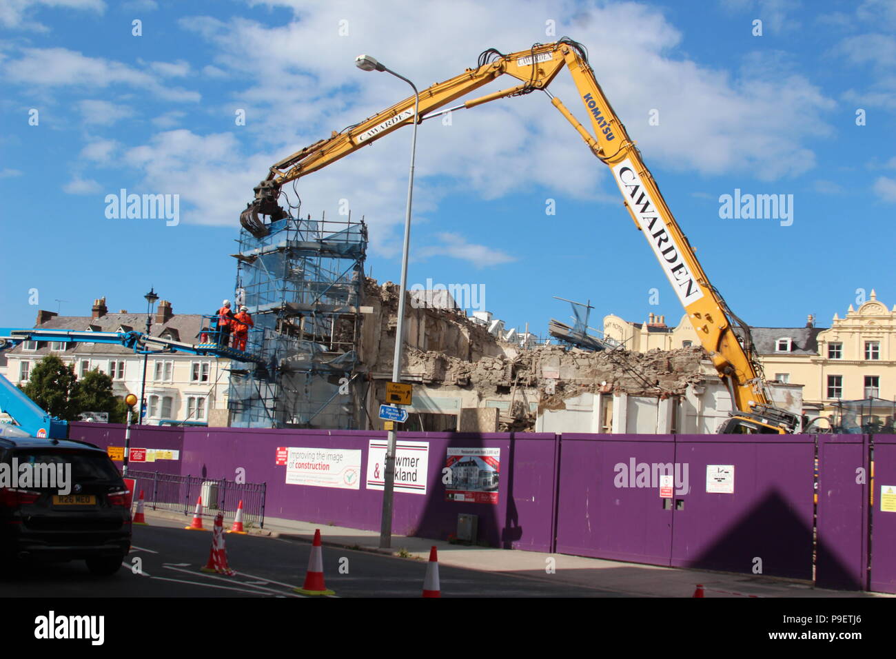 Demolition of Historic Tudno Castle Hotel Llandudno Wales Stock Photo ...