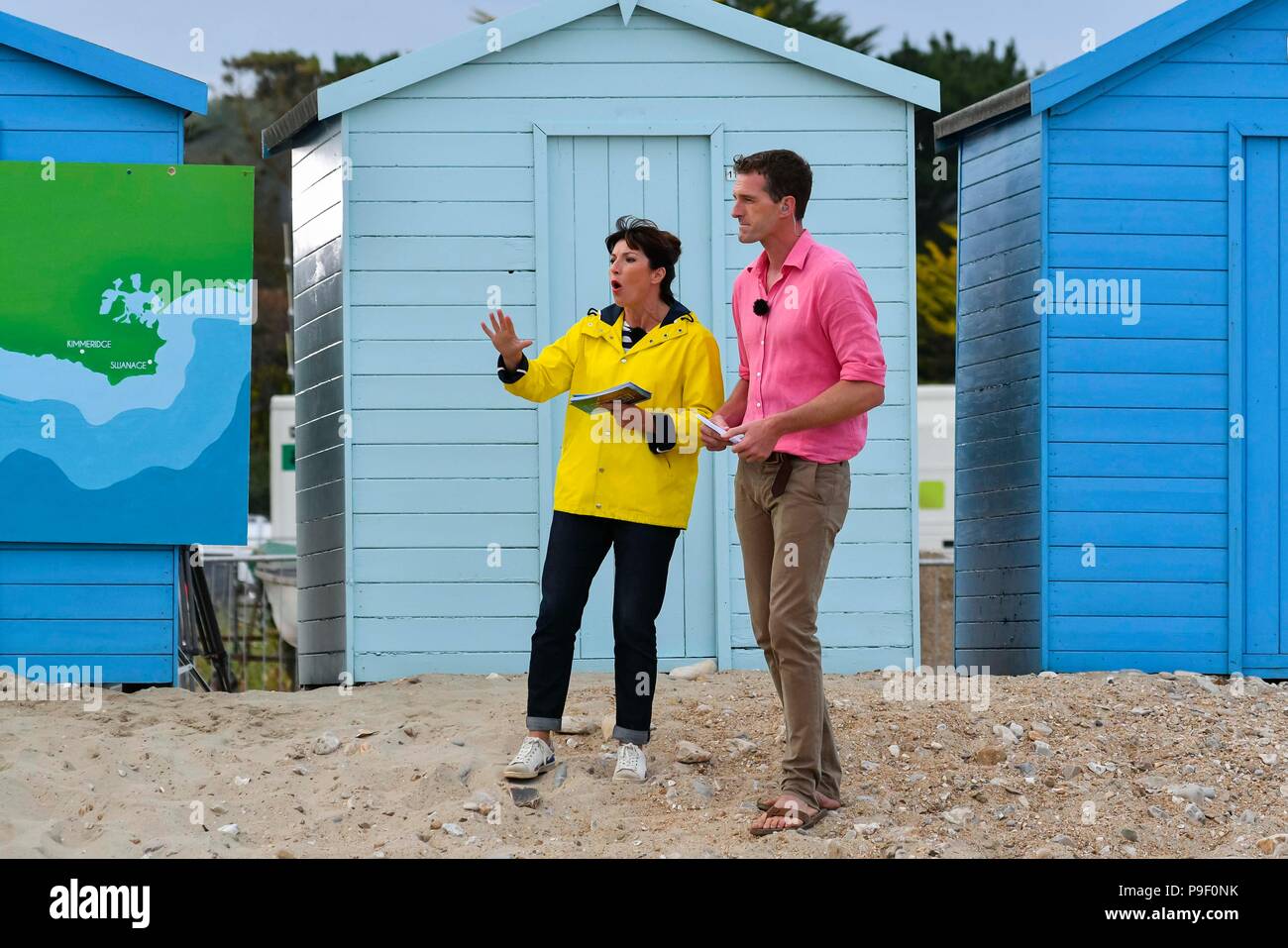 Charmouth, Dorset, UK. 17th July 2018. Lucy Cooke and Dan Snow during ...