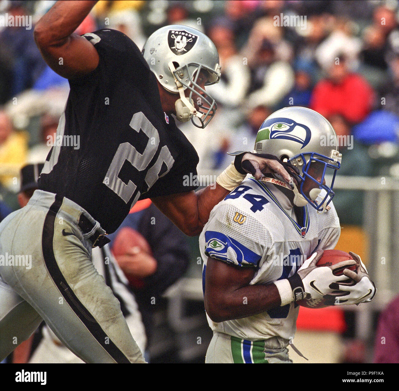 Oakland, California, USA. 14th Dec, 1997. Oakland Raiders vs. Seattle ...