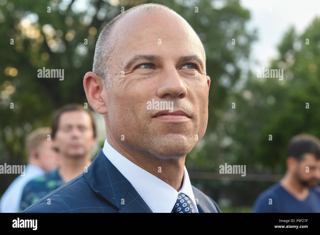 Washington DC, USA. 17th July 2018. Michael Avenatti prepares to speak ...