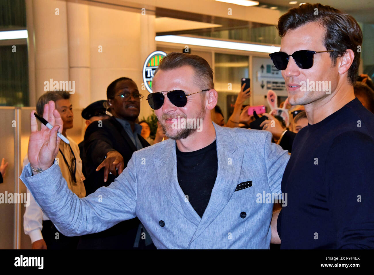 Tokyo, Japan. 17th July, 2018. Simon Pegg and Henry Cavill at the ...