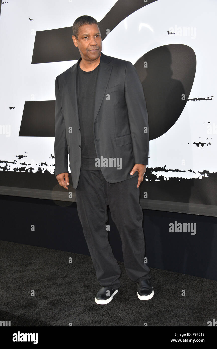 Los Angeles, USA. 17th July 2018. Denzel Washington at the premiere for ...