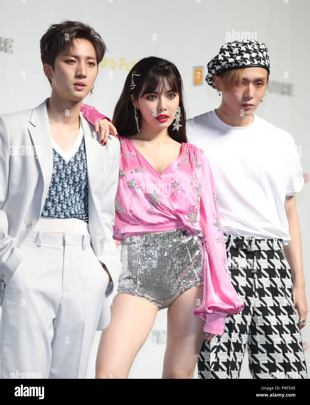18th July, 2018. Pop group Triple H showcase Members of project pop ...