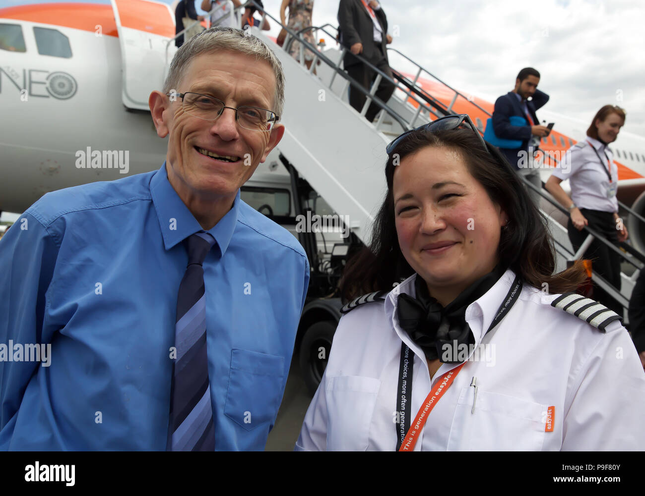 Farnborough,UK,18th July 2018, A321neo easyJet is on display at ...