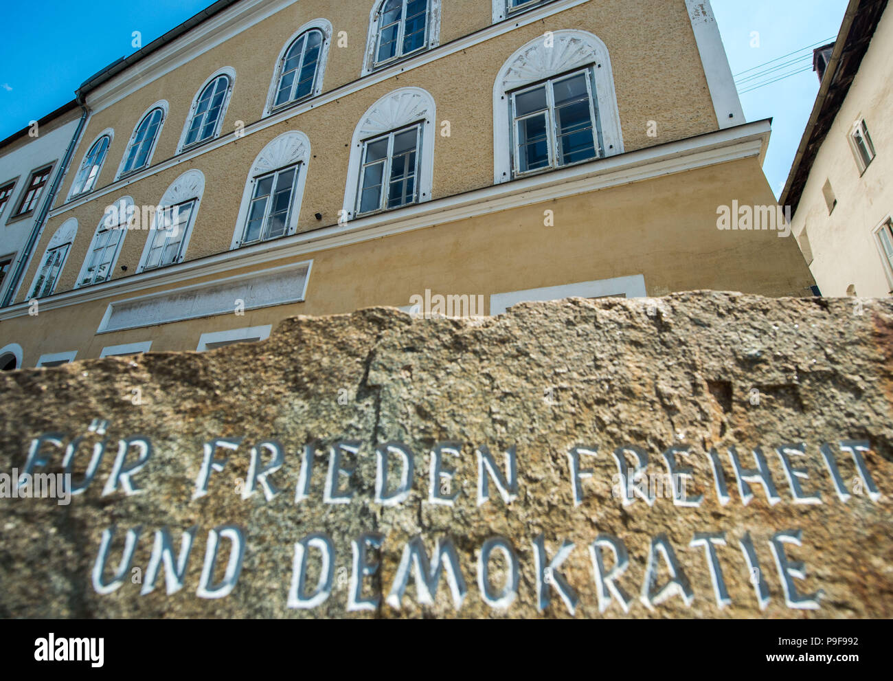 Braunau am Inn, Austria. 18th July, 2018. Adolf Hitler's birthplace ...