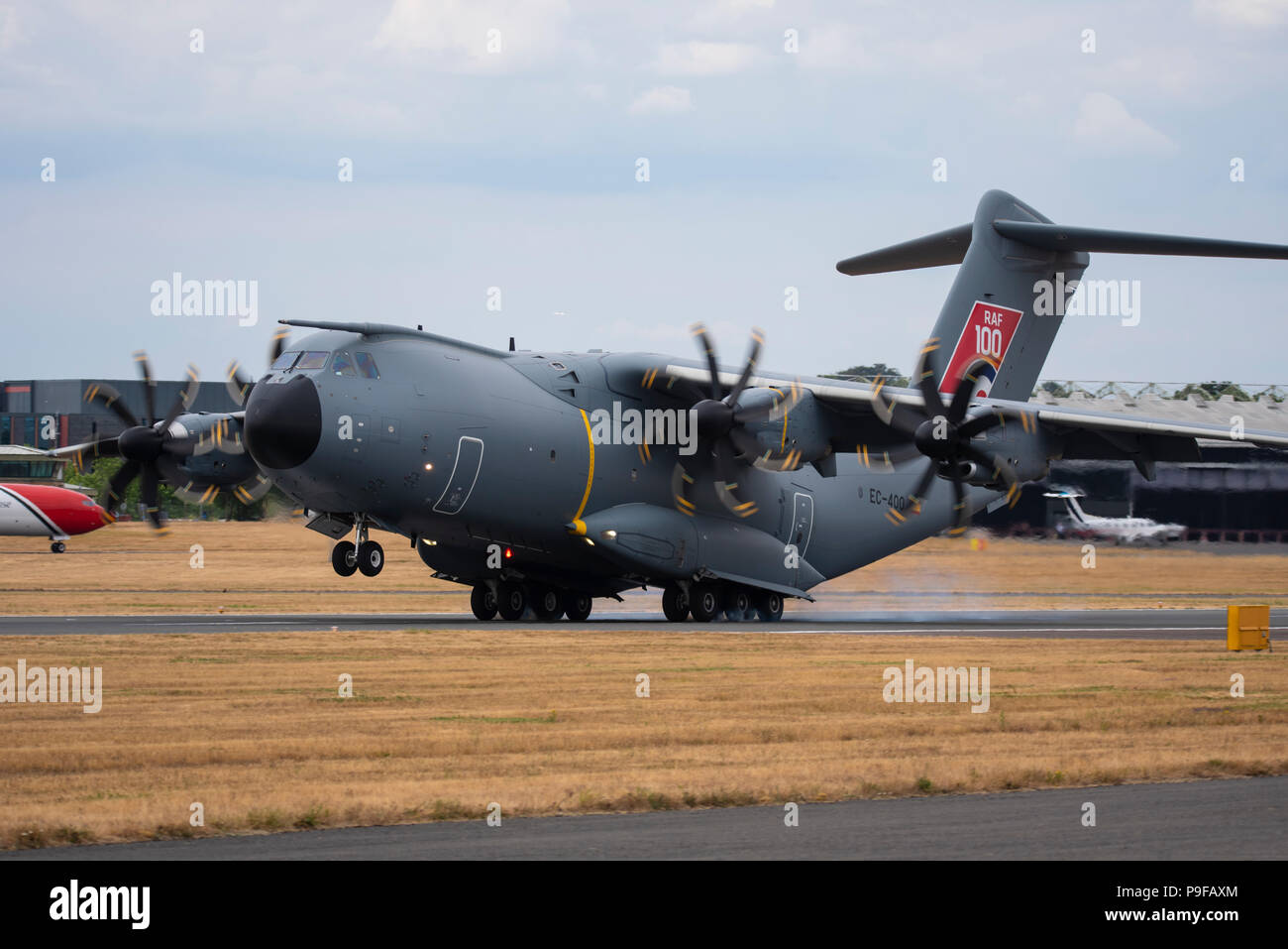 Airbus A400M Atlas transport plane at Farnborough Airport, Hampshire ...