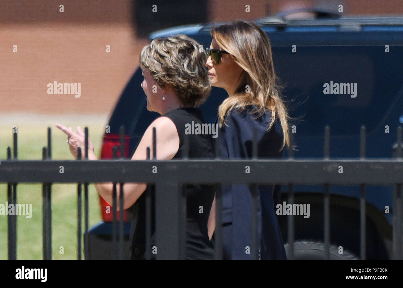 First Lady Melania Trump arrives at Joint Base Andrews to pay her ...