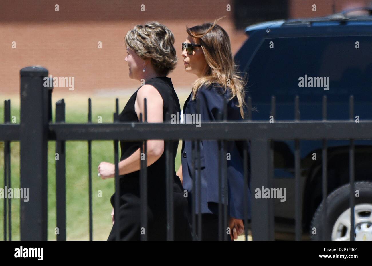 First Lady Melania Trump arrives at Joint Base Andrews to pay her ...