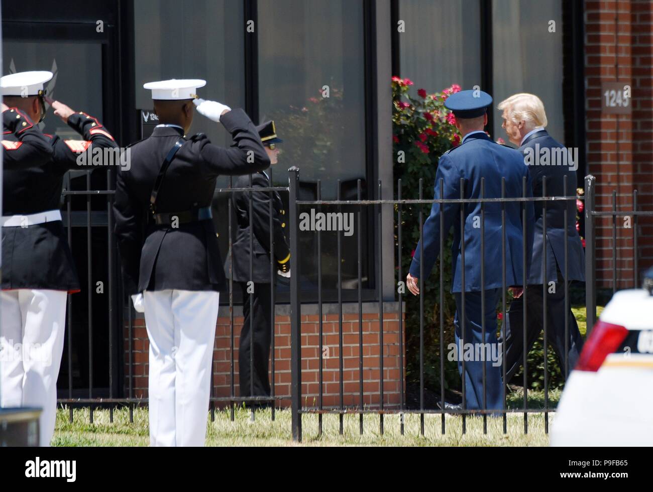 United States President Donald Trump arrives at Joint Airforce Base ...