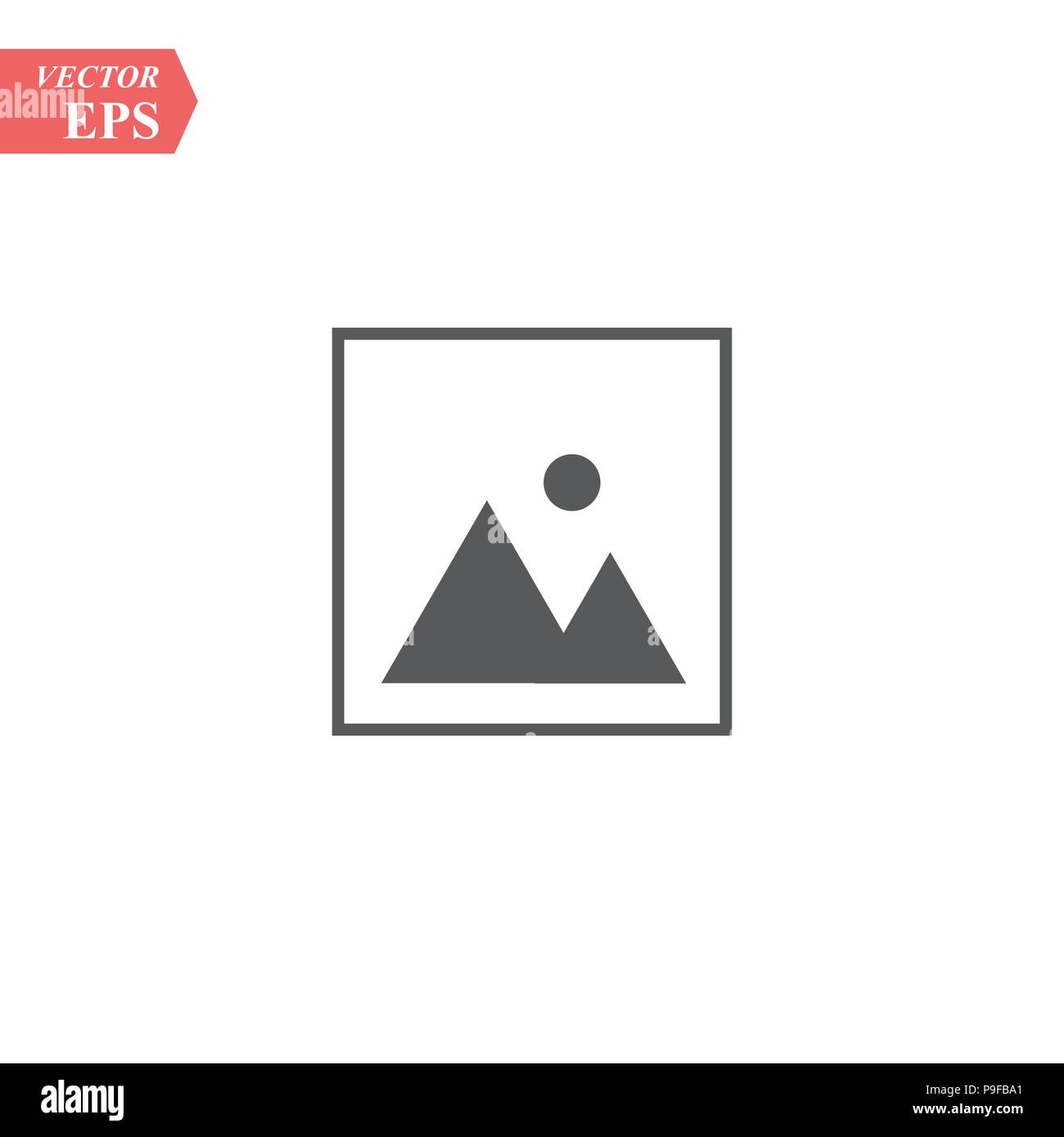 Photo frame template with landscape sign icon. Nature photography ...