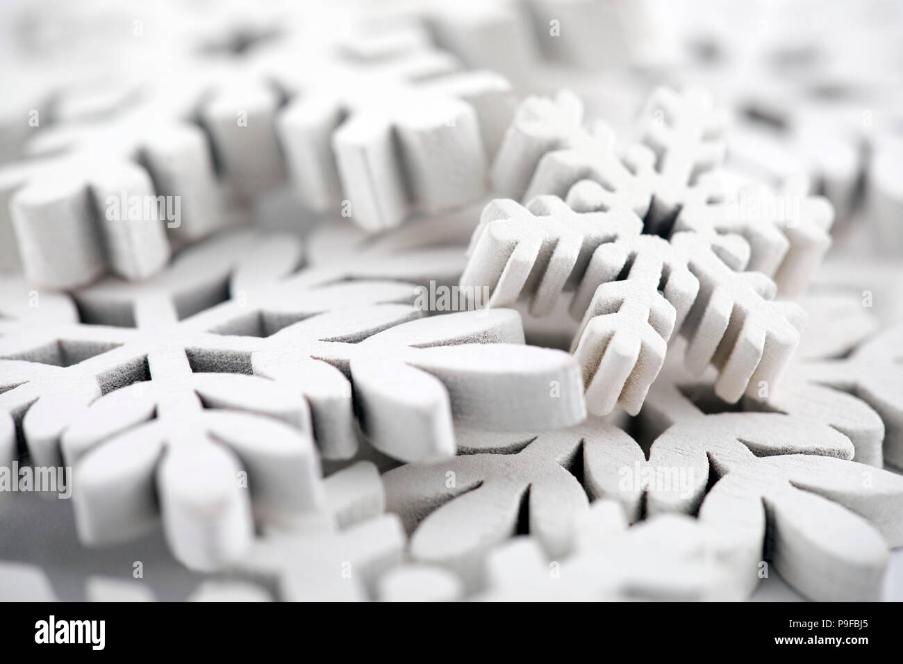 Winter background with white snowflakes Stock Photo - Alamy