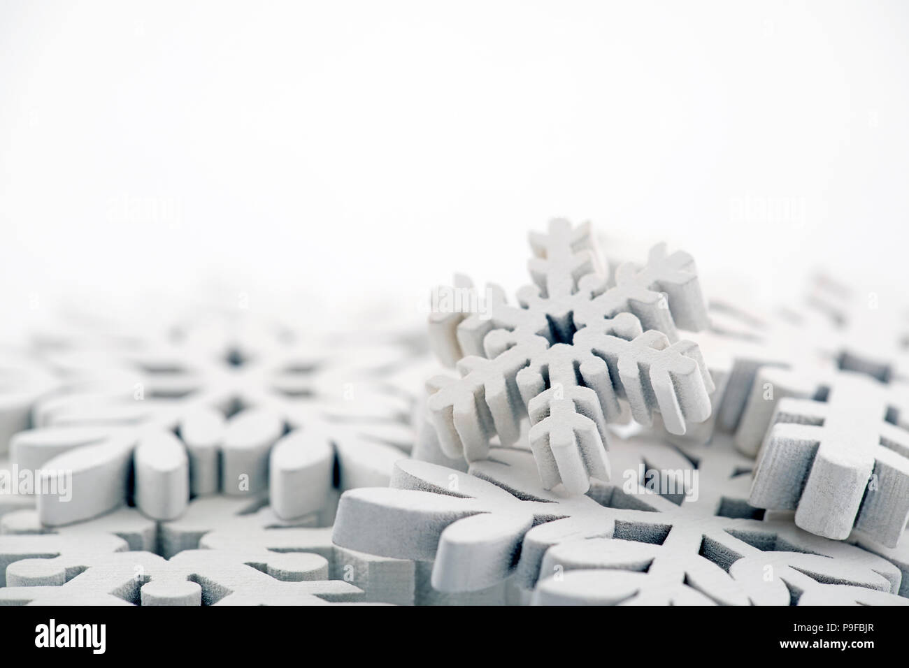 Winter background with white snowflakes Stock Photo - Alamy