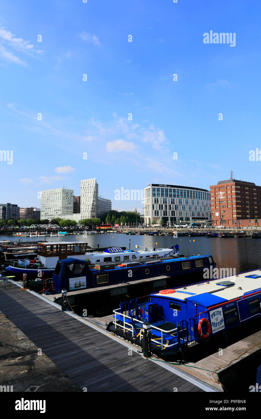 View over Salthouse Dock, Royal Albert Dock, George's Parade, Pier Head ...