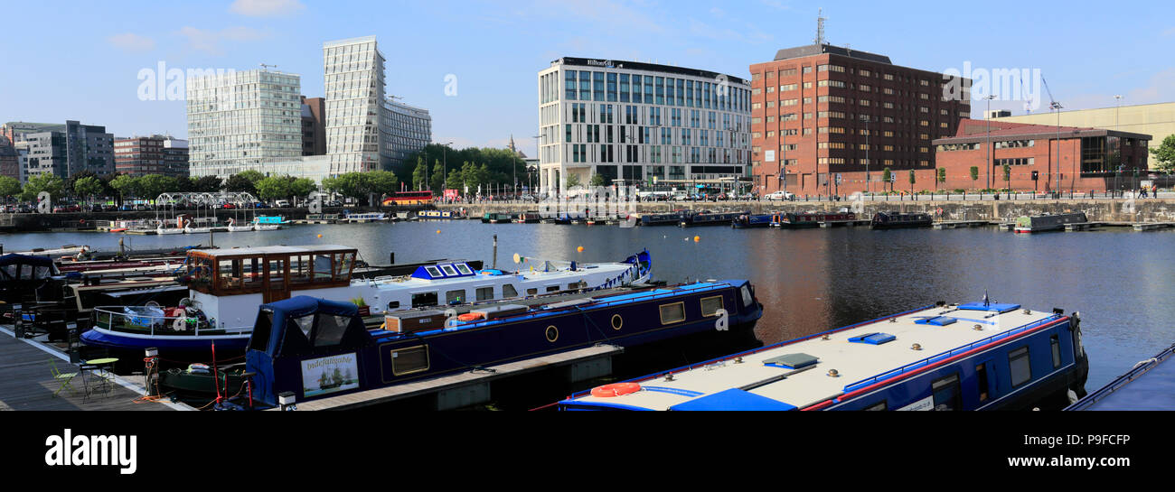 View over Salthouse Dock, Royal Albert Dock, George's Parade, Pier Head ...