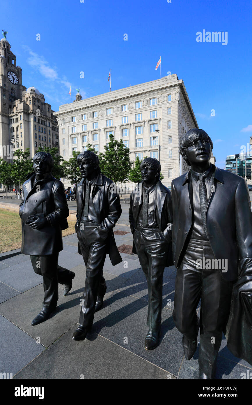 Liverpool Pier Head Beatles Statues High Resolution Stock Photography ...