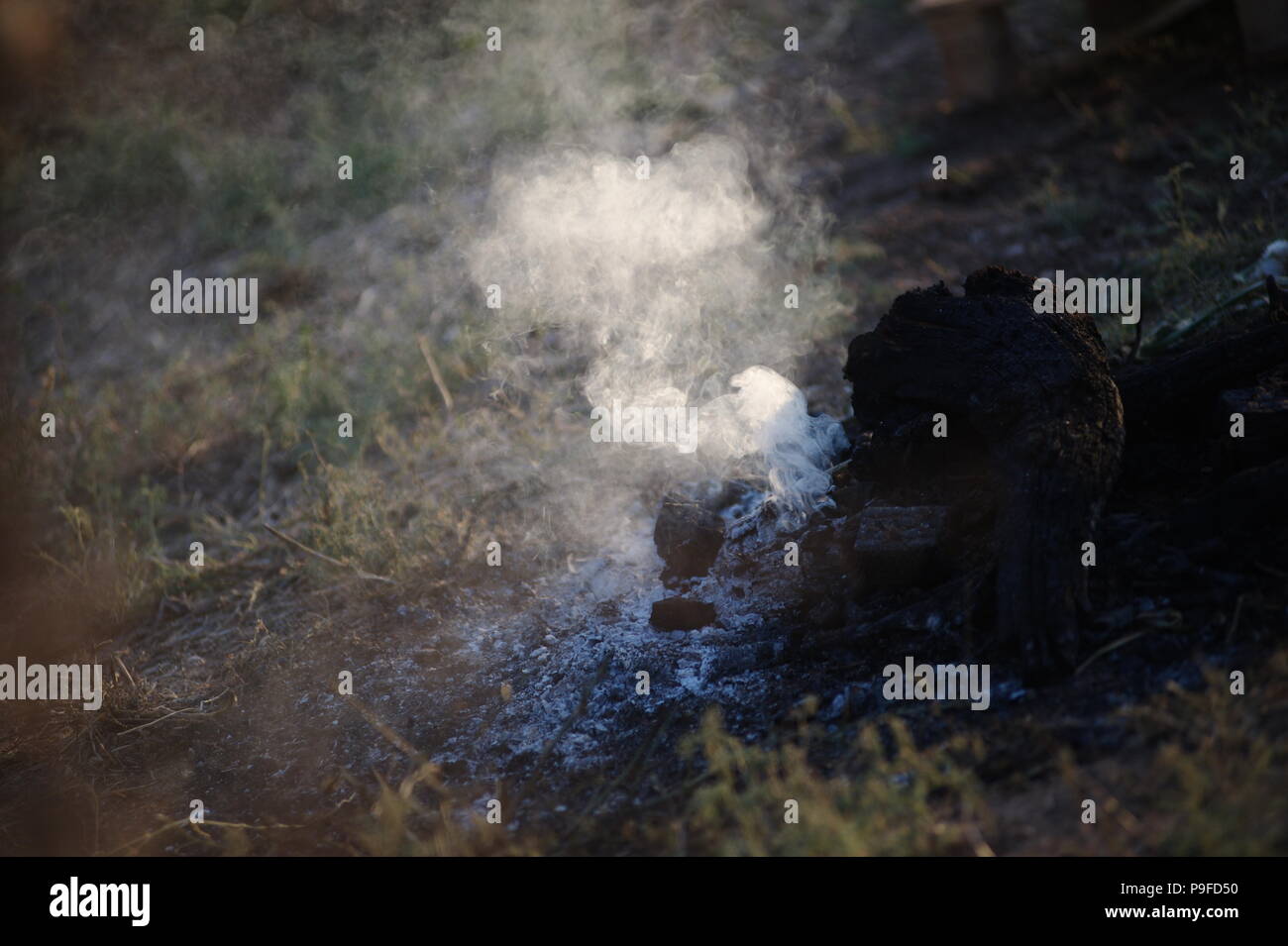 Thick White Floating Smoke Stock Photo - Alamy