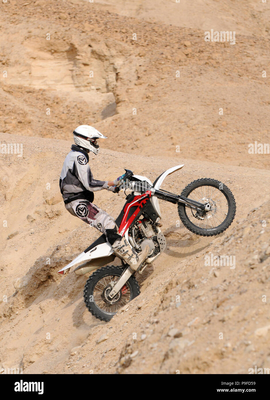 Motorcycle desert action Stock Photo - Alamy