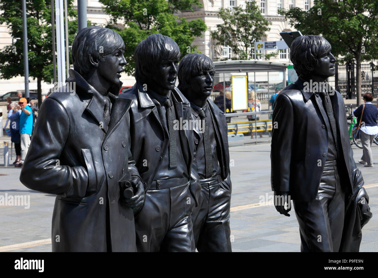 Liverpool Pier Head Beatles Statues Stock Photos & Liverpool Pier Head ...