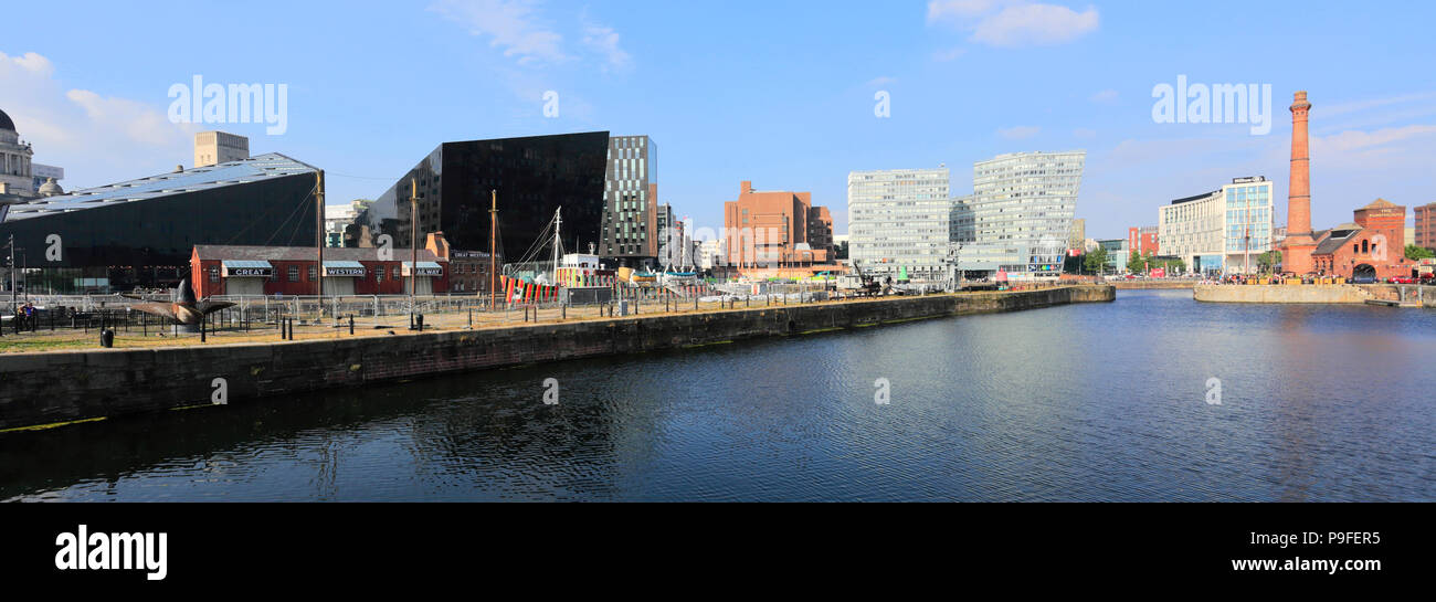 View over Canning Dock, Royal Albert Dock, George's Parade, Pier Head ...