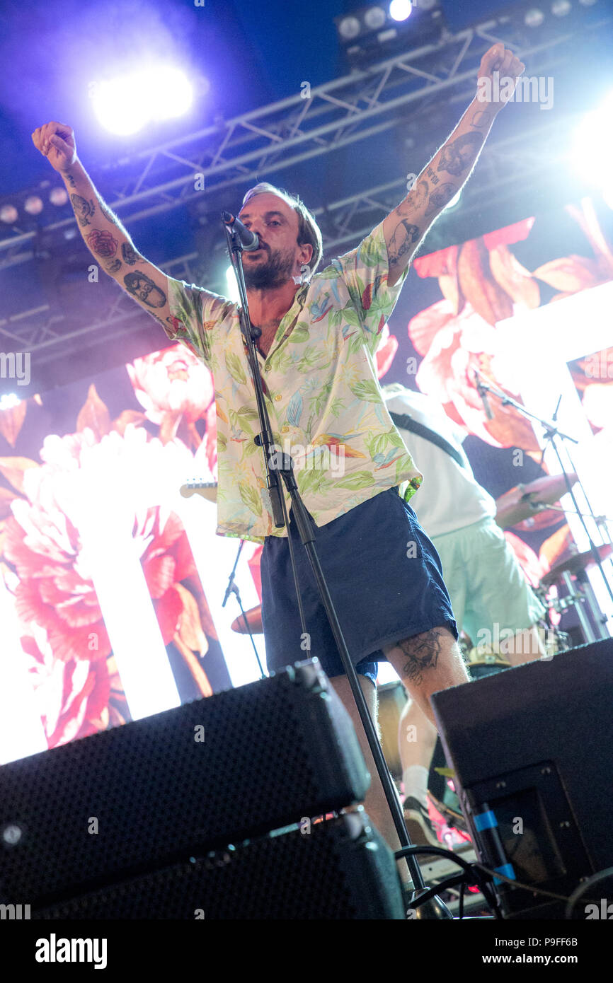 Southwold, Suffolk. Idles performing at the Obelisk Arena during 2018 ...