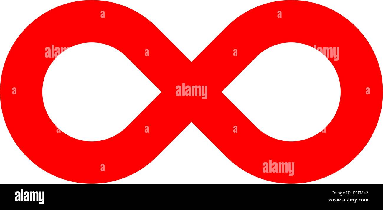 infinity symbol red - simple standard - isolated - vector illustration ...