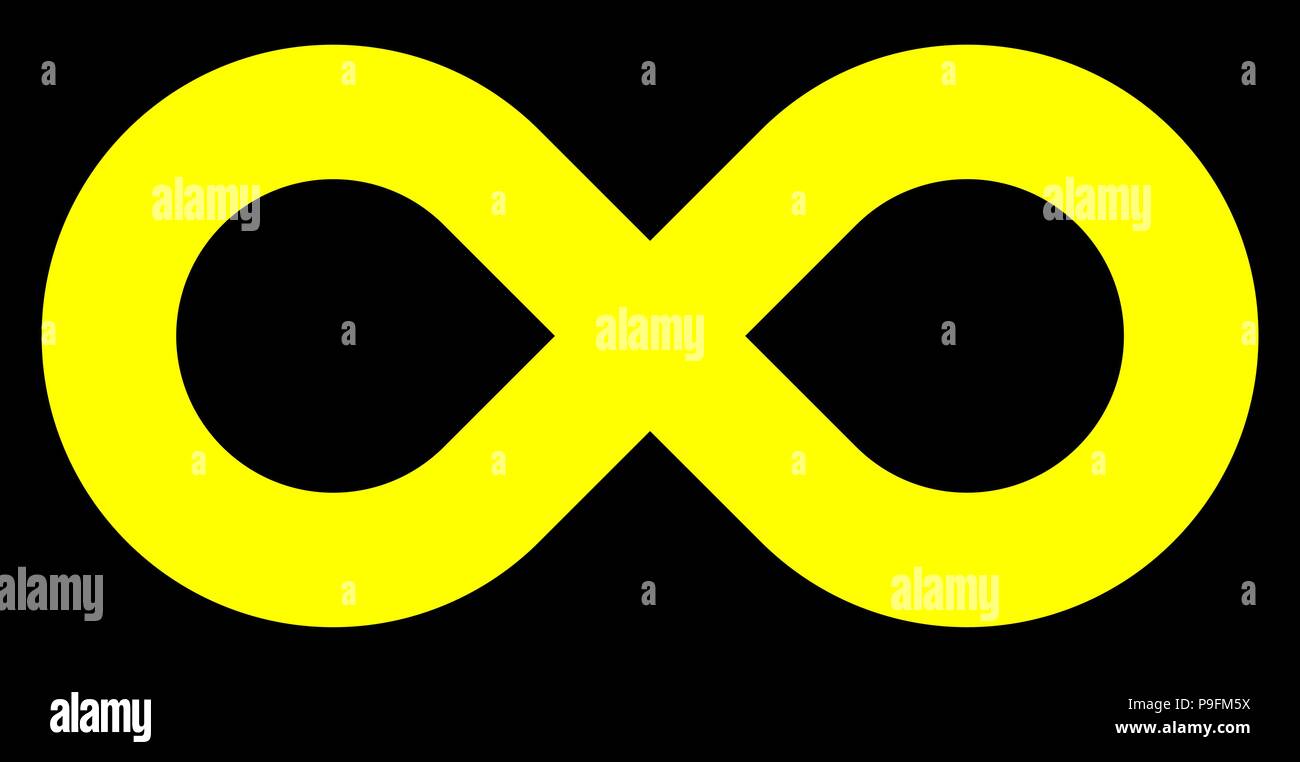 infinity symbol yellow - simple standard - isolated - vector ...