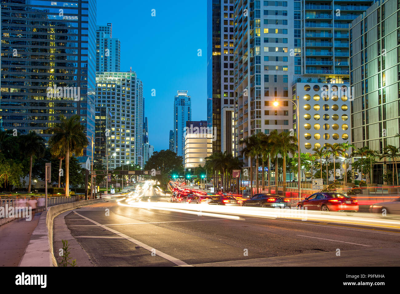 Traffic on Brickell Bridge and Brickell, Miami Stock Photo - Alamy