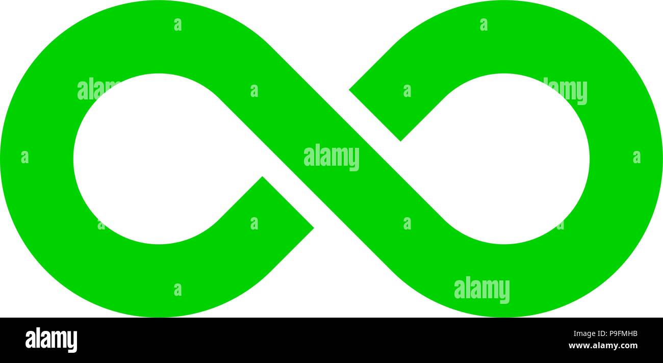 infinity symbol green - simple with discontinuation - isolated - vector ...