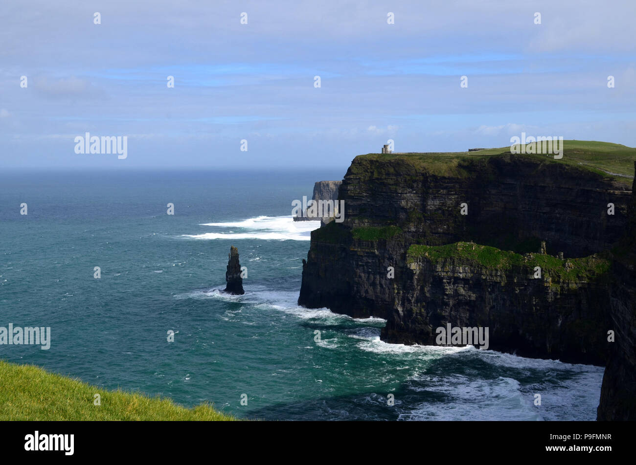 Beautiful blue waters of Galway bay and skies in Ireland Stock Photo ...