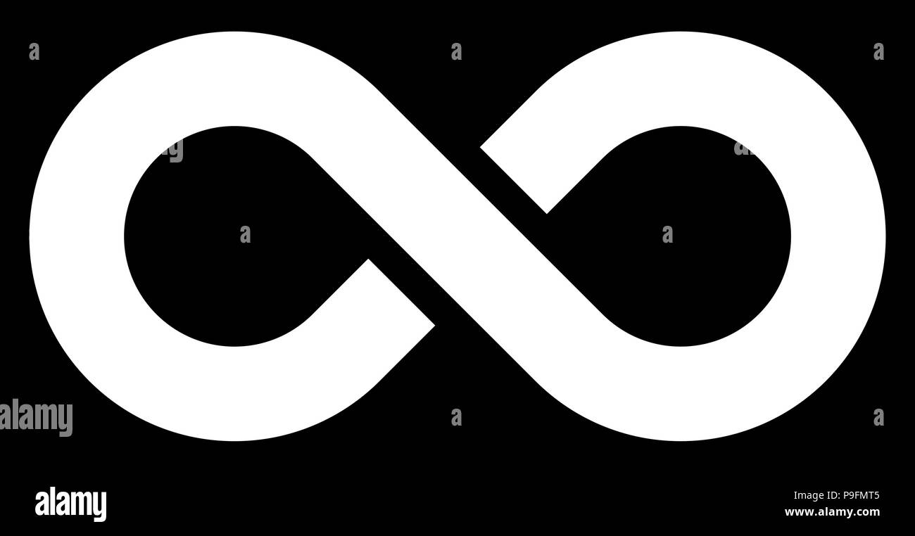 infinity symbol white - simple with discontinuation - isolated - vector ...