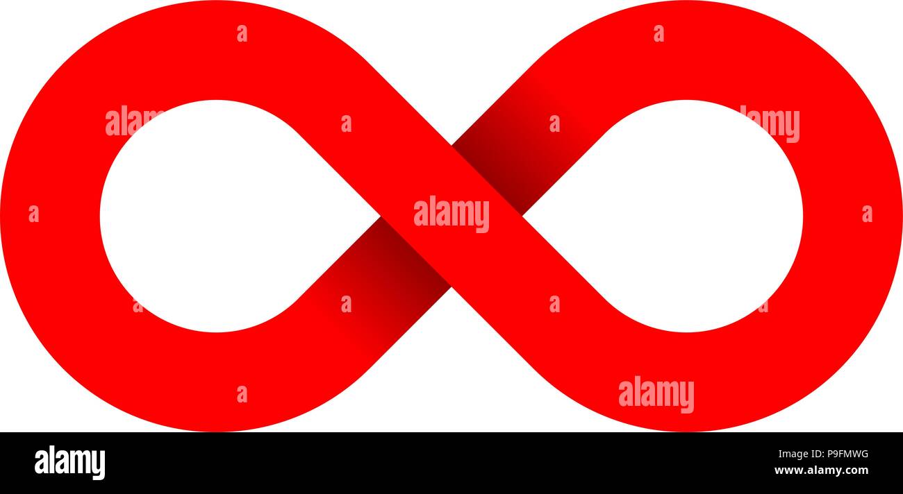 infinity symbol red - simple with shadow - isolated - vector ...