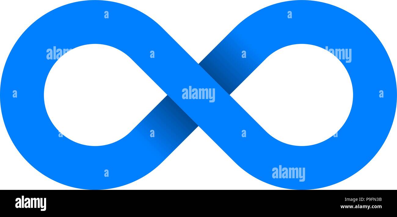 infinity symbol blue - simple with shadow - isolated - vector ...