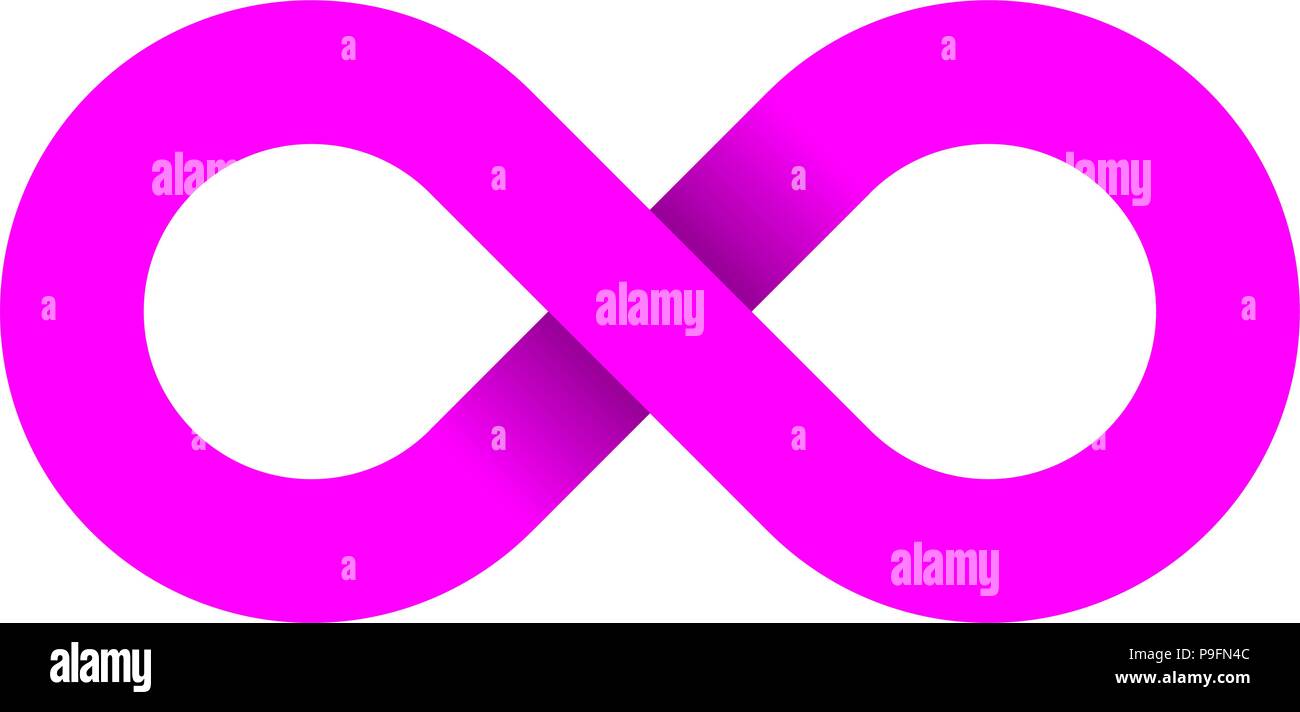 infinity symbol purple - simple with shadow - isolated - vector ...