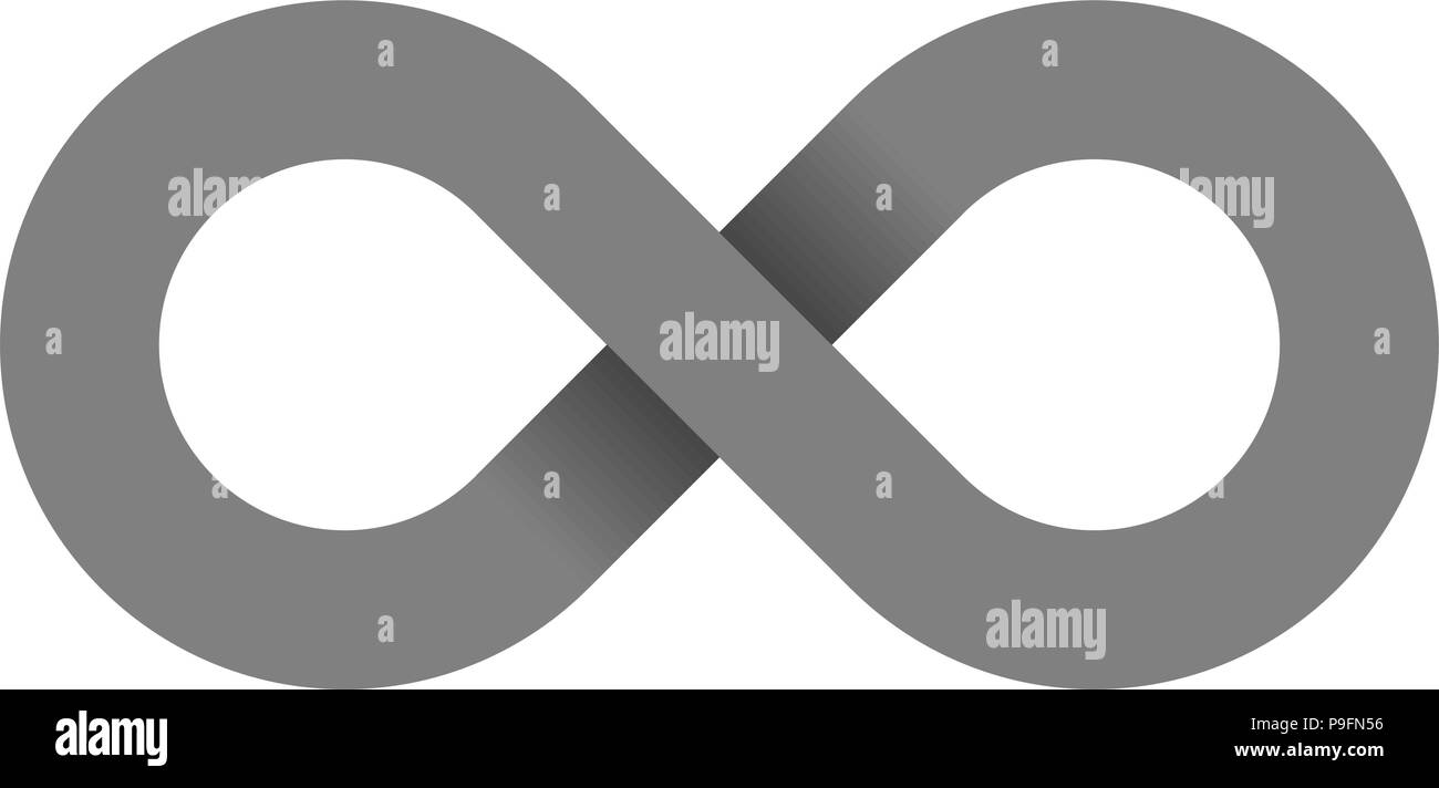 infinity symbol medium gray - simple with shadow - isolated - vector ...